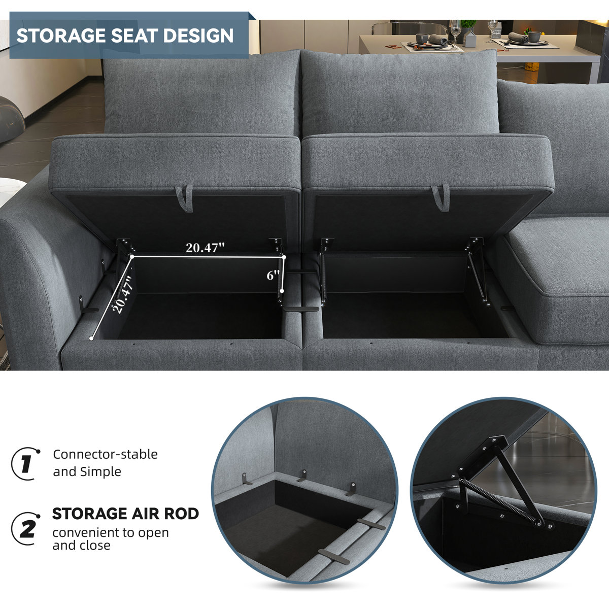 Latitude Run U Shaped Sleeper Sectional Reversible Modular Sectional